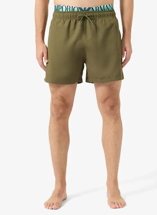 Emporio Armani Logo Drawstring Swim Trunks