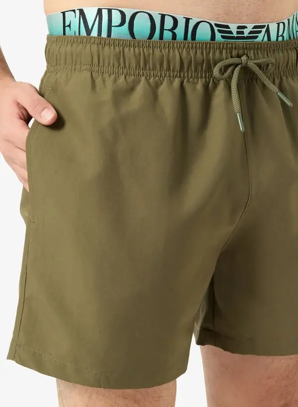 Emporio Armani Logo Drawstring Swim Trunks
