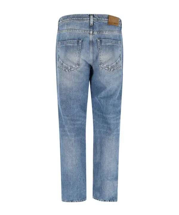 Incotex Logo Patch Straight Leg Jeans