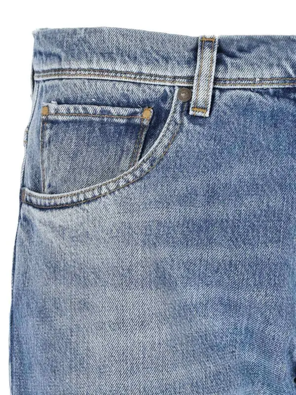 Incotex Logo Patch Straight Leg Jeans