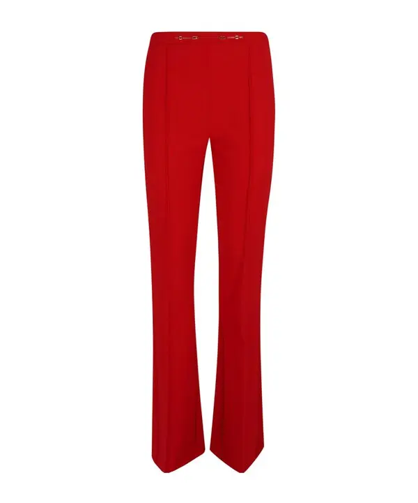 Elisabetta Franchi Pleated Flare Casual Trousers - Red
