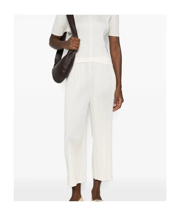 Issey Miyake Cropped Pleated Trousers