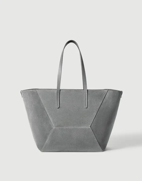 Brunello Cucinelli Suede Bc Duo Bag With Monili Embroidery