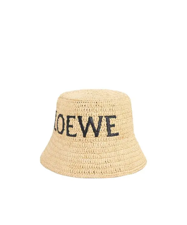 Loewe Letter Embroidered Bucket Hat - Nude