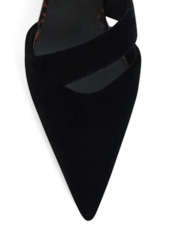 Balmain Velvet And Printed Patent Leather Mules
