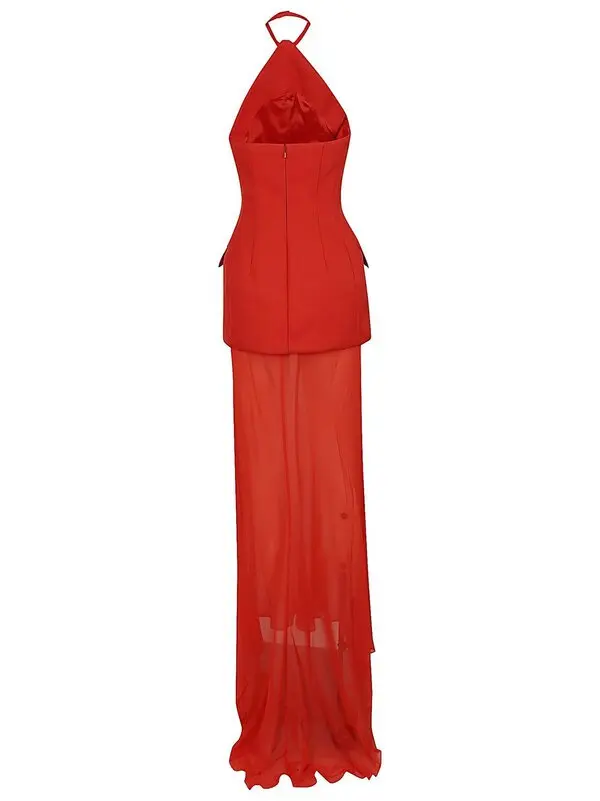 Sportmax Sheer Panel Halterneck Dress