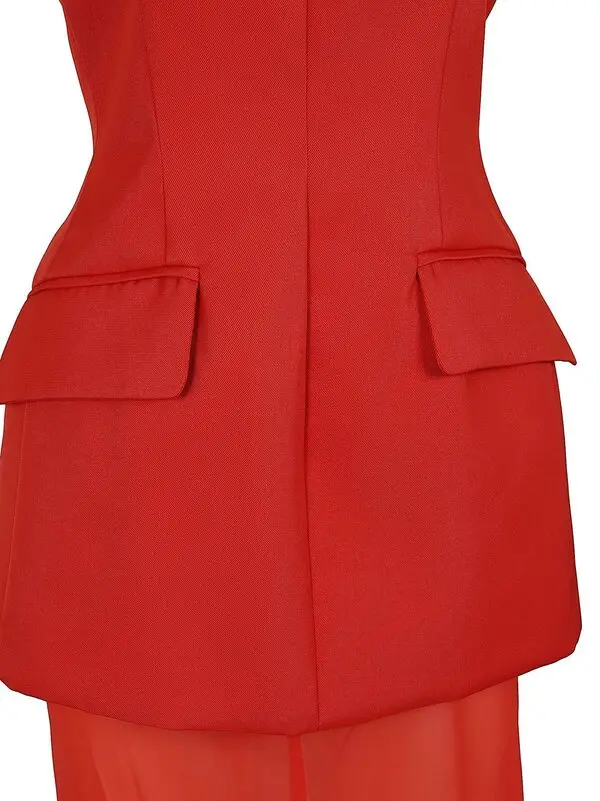 Sportmax Sheer Panel Halterneck Dress