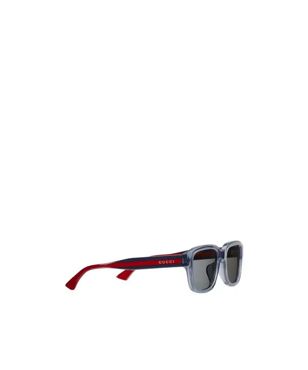 Gucci Square Frame Sunglasses With Web Stripe Detail