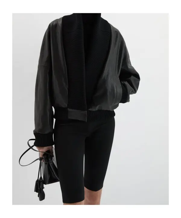 Magda Butrym Leather Bomber Jacket
