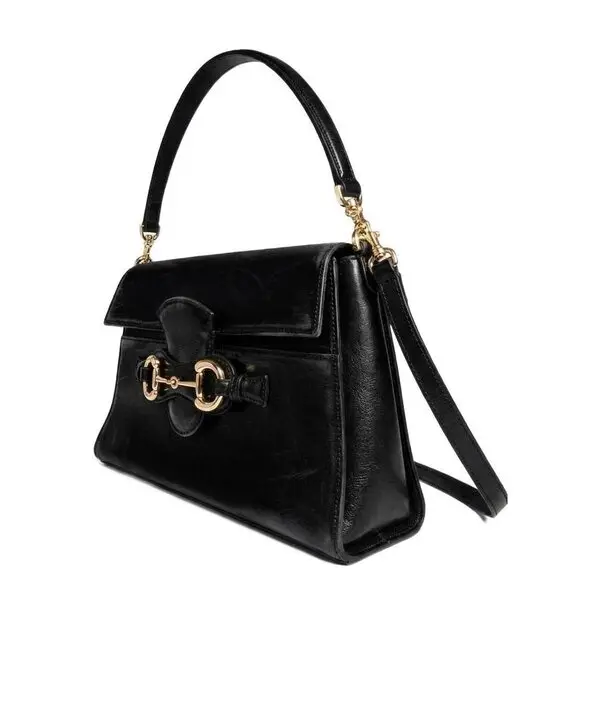 Gucci Horsebit Duomo Medium Top Handle Bag - Black