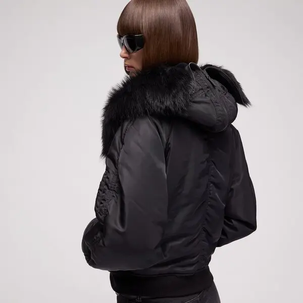 Gucci Padded Bomber Jacket With Shearling