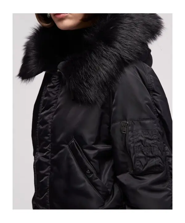 Gucci Padded Bomber Jacket With Shearling Trim