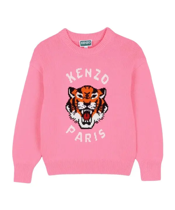 Kenzo Tiger Intarsia Knit Crewneck Sweater