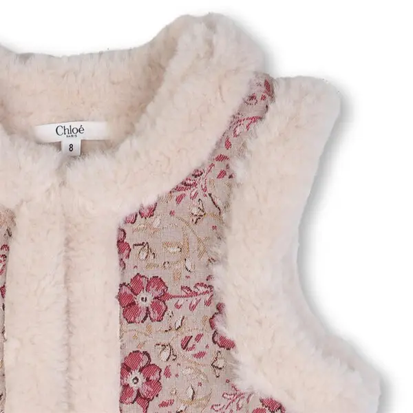 Chloé Floral-jacquard Faux-fur-trim Jacket