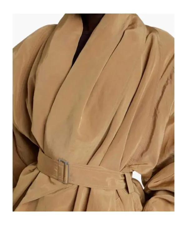 Magda Butrym Shawl Collar Belted Jacket - Beige