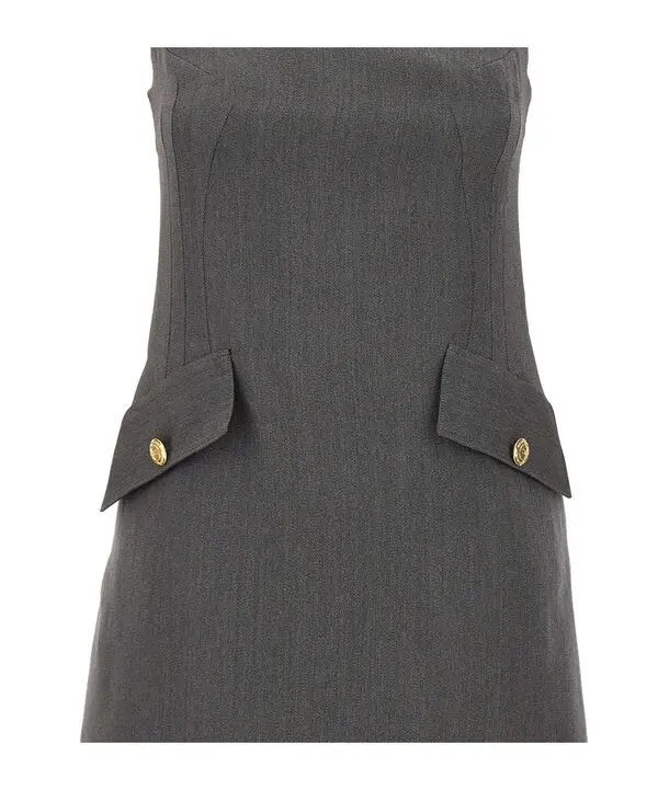Elisabetta Franchi Logo Detailed Sleeveless Mini Dress