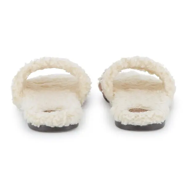 Chloé Shearling-effect Logo Embroidered Slides
