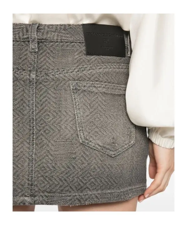Ermanno Scervino Textured Denim Skirt