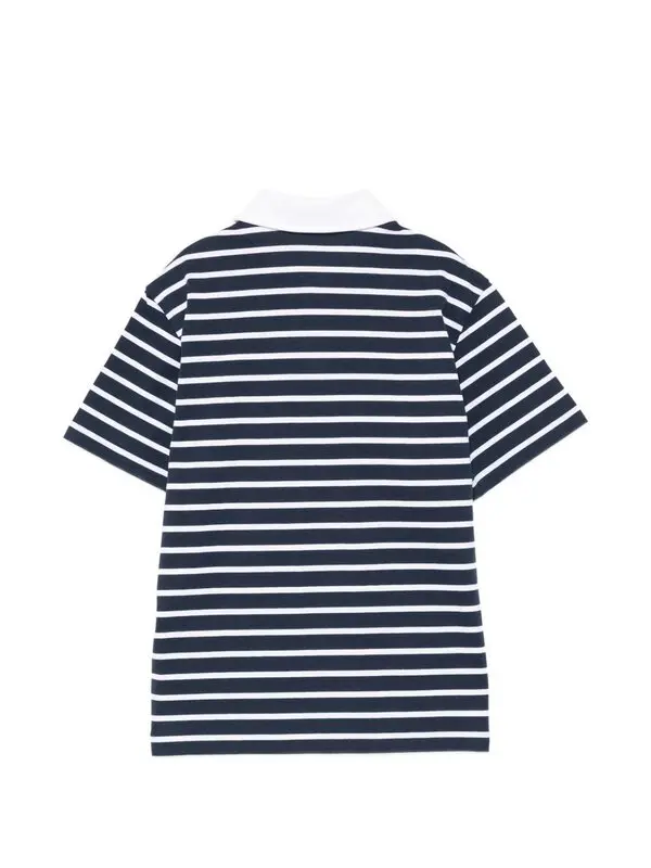Balmain Striped Collared Polo Shirt
