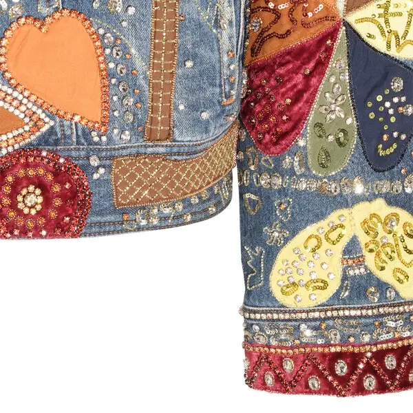 Amiri Embellished Long-sleeve Denim Jacket