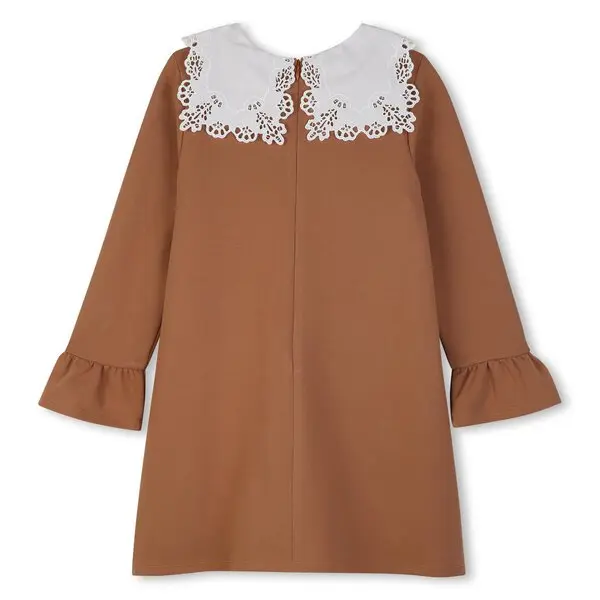 Chloé Lace-collar Ruffled-cuff Dress
