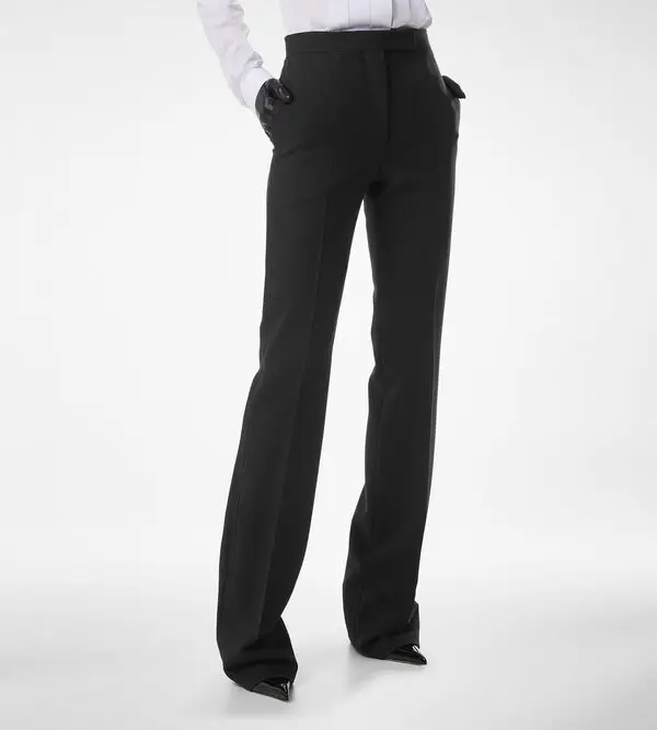 TOM FORD Wool Silk Blend Tailored Tuxedo Straight Pants