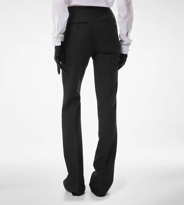 TOM FORD Wool Silk Blend Tailored Tuxedo Straight Pants