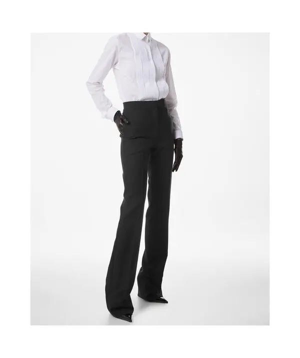 TOM FORD Wool Silk Blend Tailored Tuxedo Straight Pants