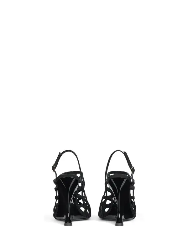 Balmain Wedge Cage Sandals In Suede
