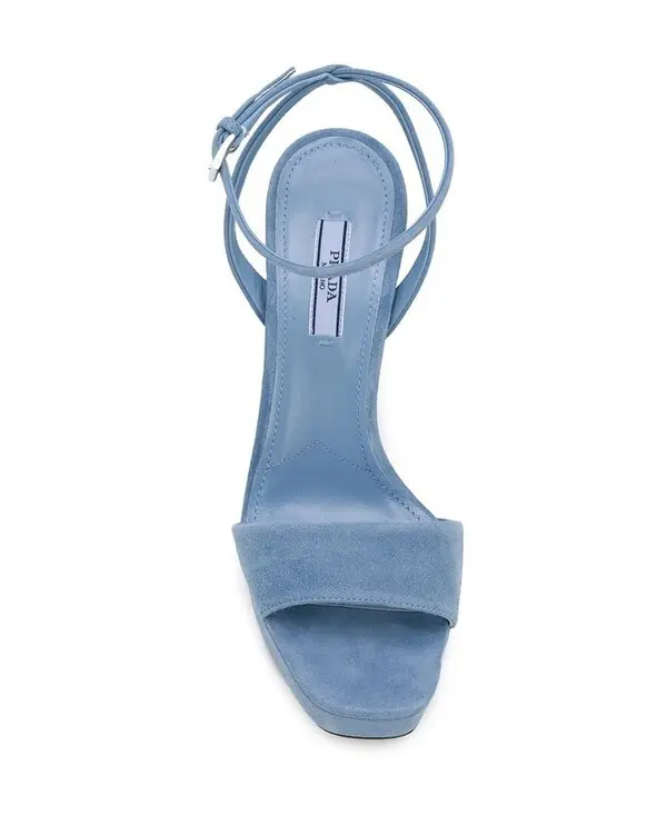 Prada Open-toe High-heeled Sandals With Adjustable Ankle Strap - Star Blue