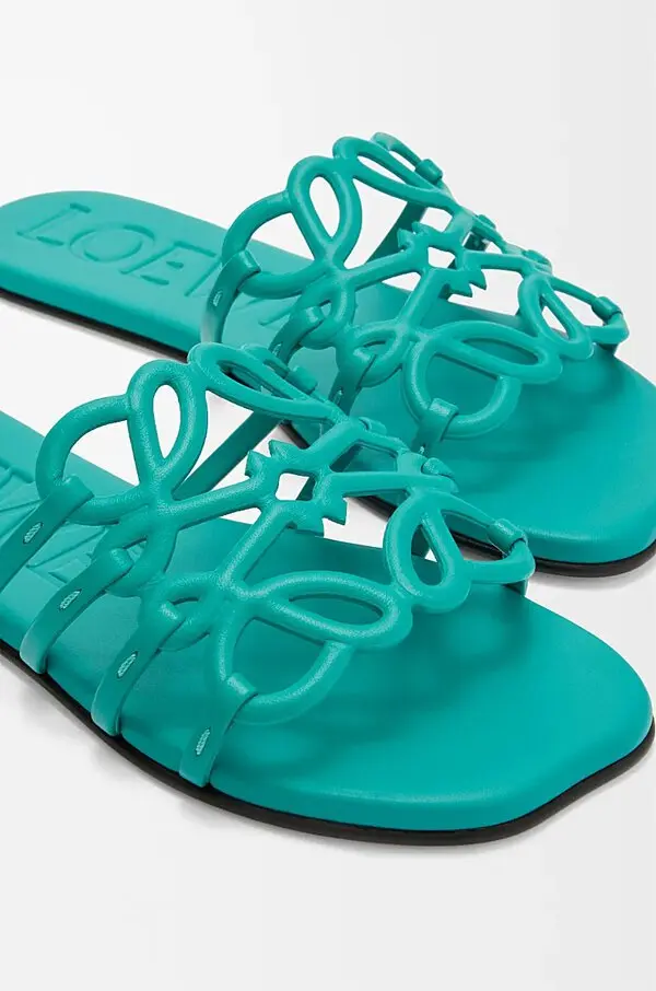 Loewe Petal Anagram Slide In Soft Calfskin