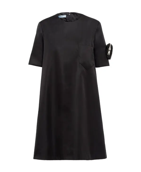 Prada Re-nylon Gabardine Dress With Enamel Logo