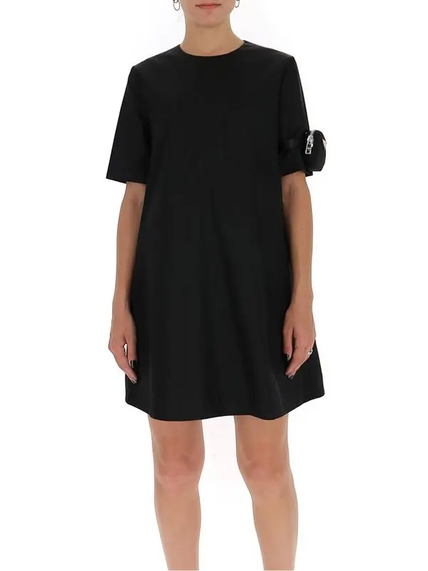 Prada Re-nylon Gabardine Dress With Enamel Logo