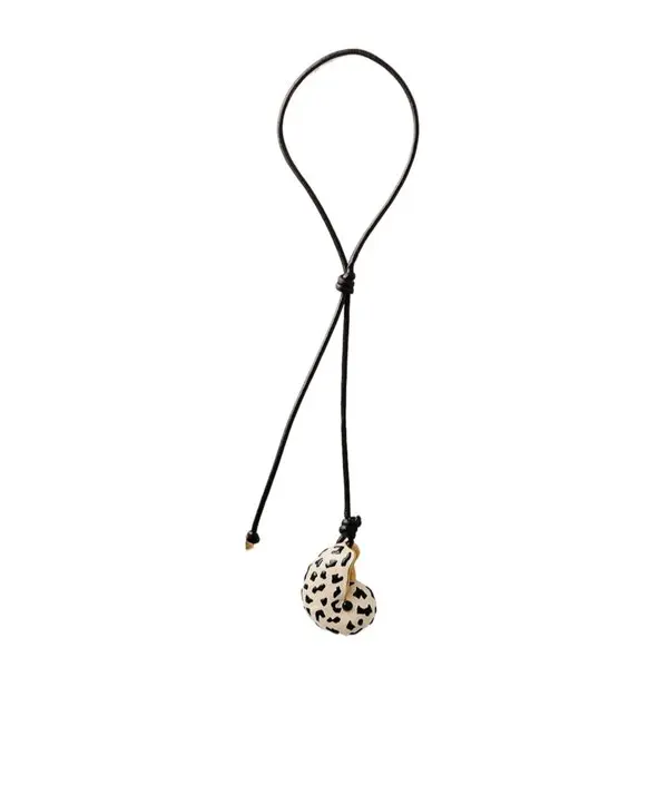 Loro Piana Seashell Pendant With Enamel And Leather Details - Black