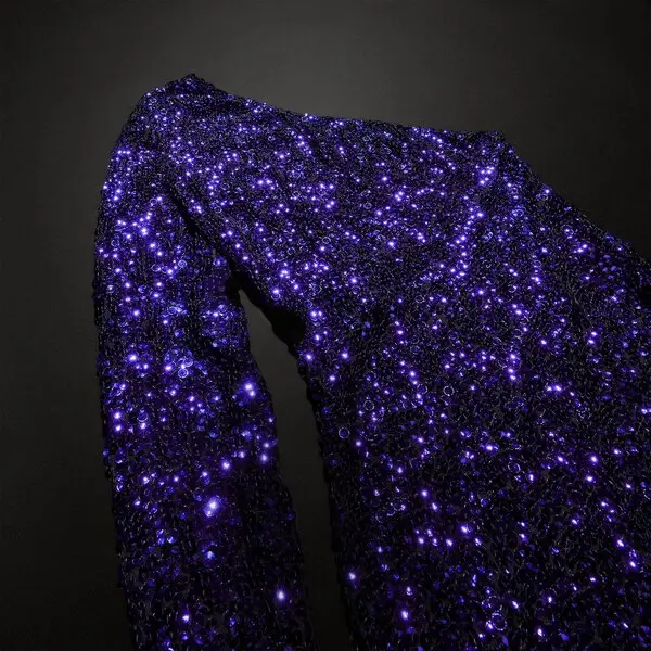 Gucci One-shoulder Sequin Dress With Long Sleeve