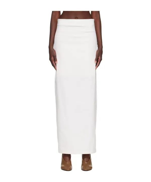Issey Miyake Stretch Jersey Maxi Skirt - White
