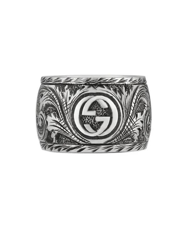 Gucci Tiger Head And Green Accent Ring
