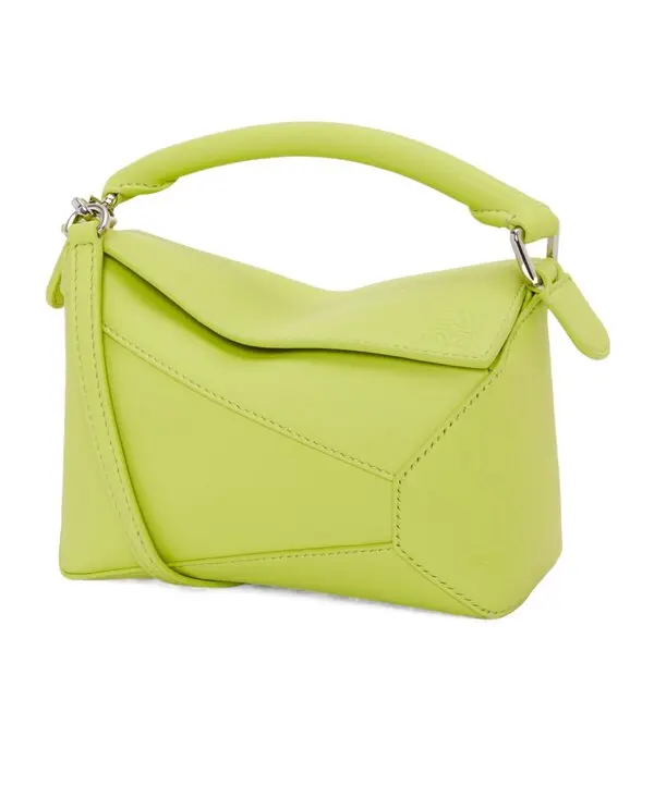 Loewe Mini Puzzle Bag In Classic Calfskin - Fennel