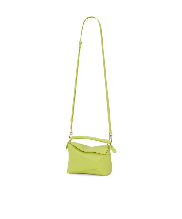 Loewe Mini Puzzle Bag In Classic Calfskin - Fennel