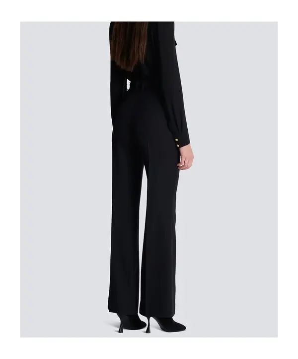 Balmain Flared Tailored Trousers With Gold Button Detail