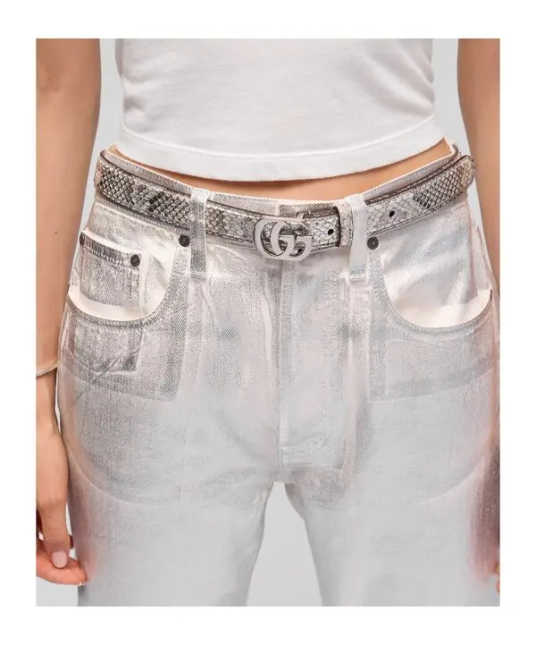 Gucci Cut Gg Marmont Skinny Belt