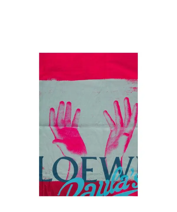 Loewe Pattern Tassel Scarf - Red