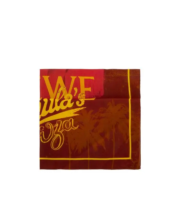Loewe Logo Pattern Silk Scarf - Red