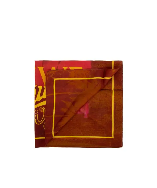 Loewe Logo Pattern Silk Scarf - Red