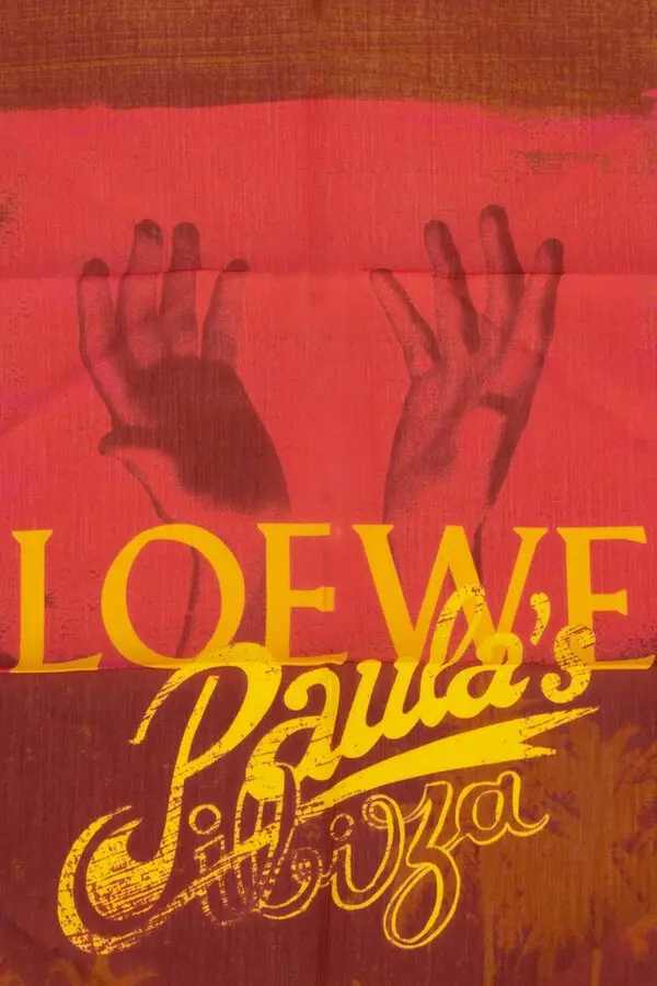 Loewe Logo Pattern Silk Scarf - Red