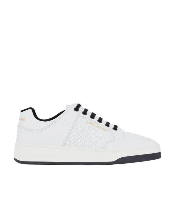 Saint Laurent Sl/61 Low-top Sneakers In Grained Leather - White