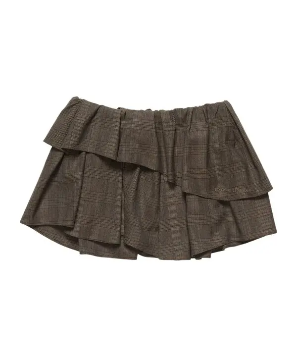 Acne Studios Short Pleated Wool Skirt - Brown/black