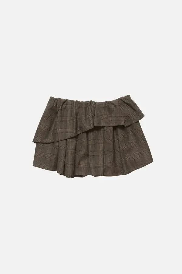 Acne Studios Short Pleated Wool Skirt