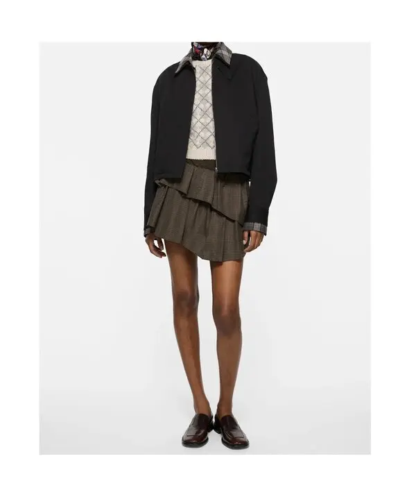 Acne Studios Short Pleated Wool Skirt