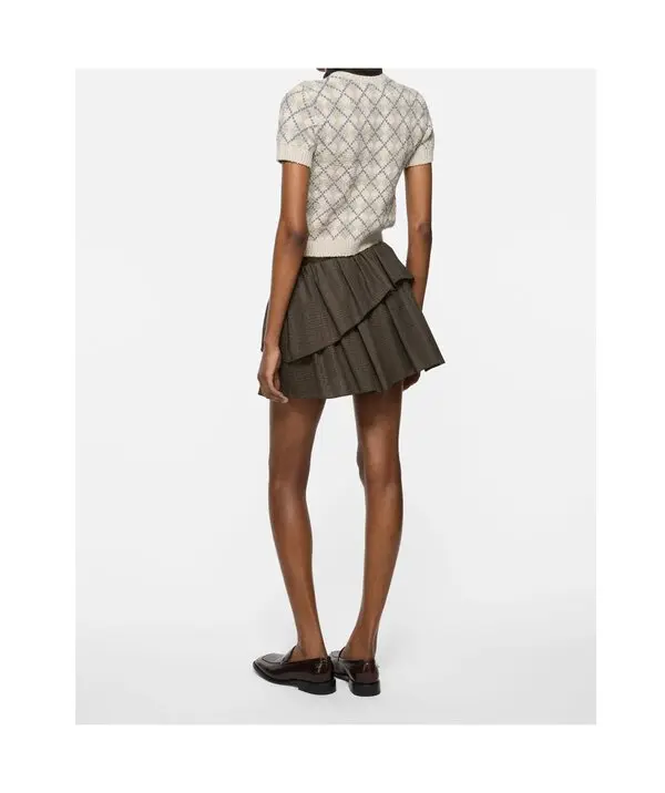 Acne Studios Short Pleated Wool Skirt